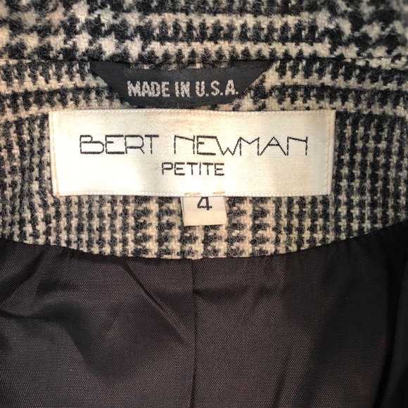 Bert Newman | Jackets & Coats | Vintage Black White Houndstooth Jacket ...